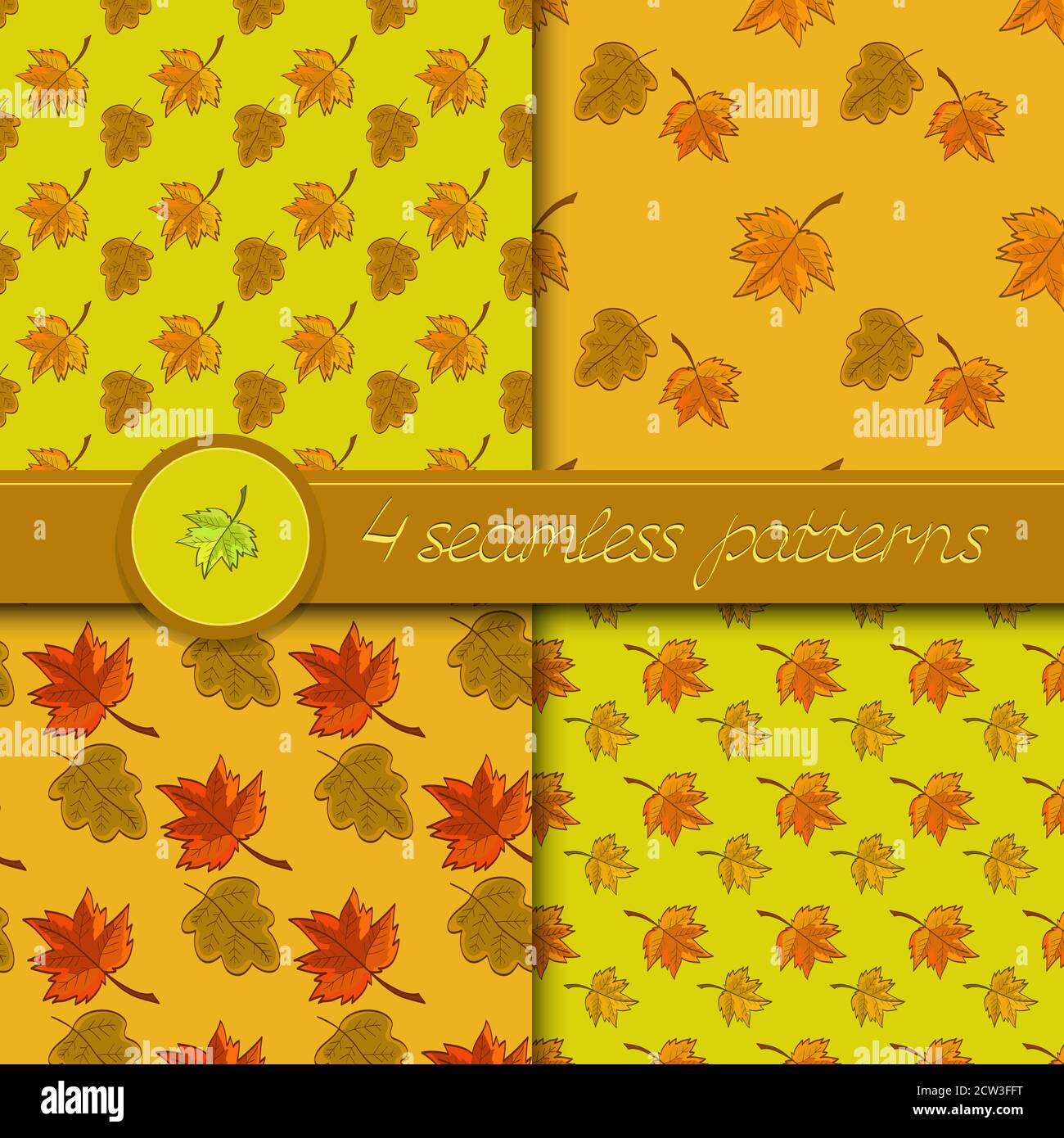 Patterns in autumn leaves Stock Vector Images - Alamy