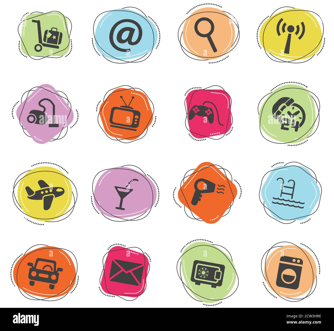 hotel service icon set Stock Vector Image & Art - Alamy