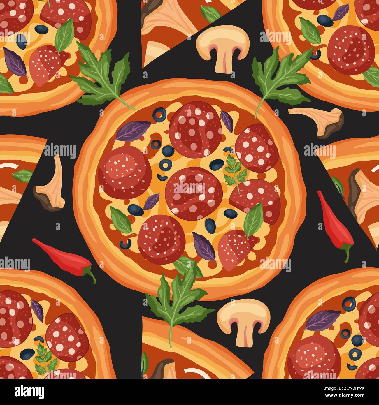Italian cheese pizza vector illustration. Delicious tasty snack with ...