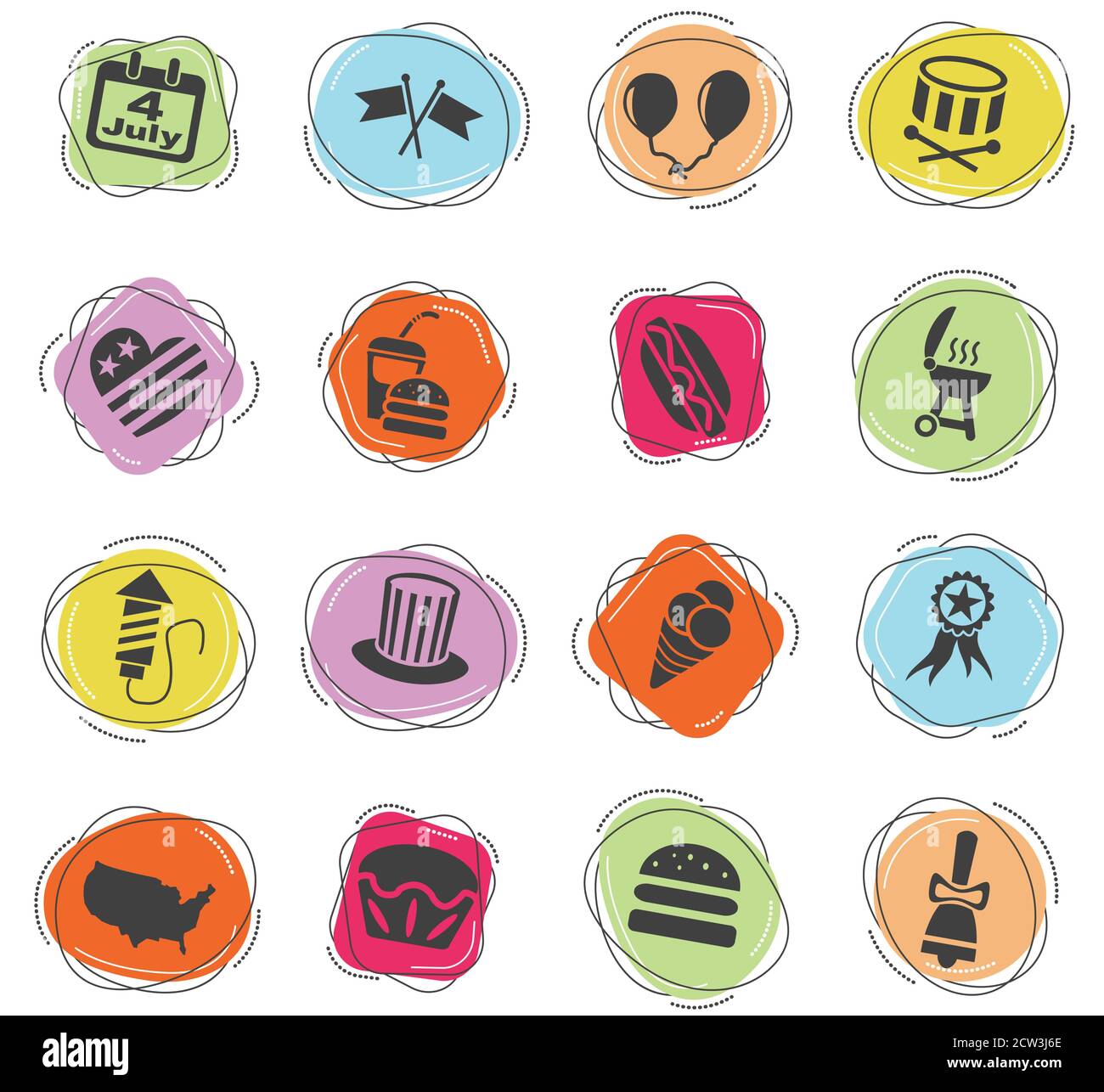 independence day icon set Stock Vector Image & Art - Alamy