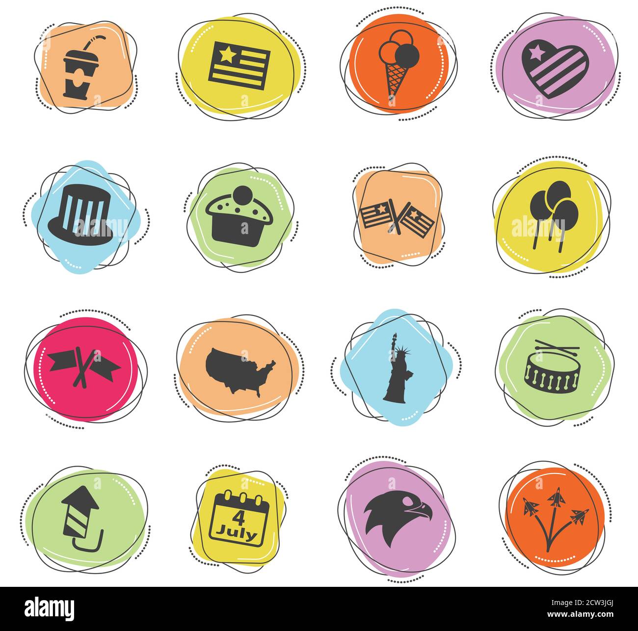 independence day icon set Stock Vector Image & Art - Alamy