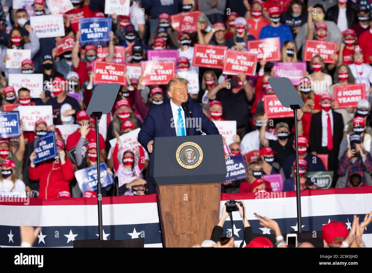Middletown, PA - September 26, 2020: President Trump speaks to ...