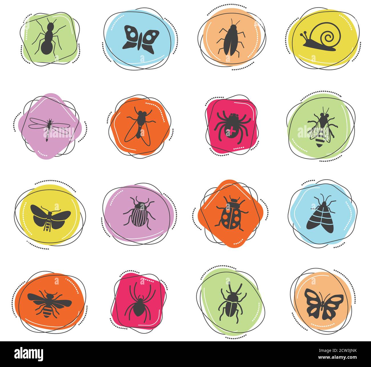 insects icon set Stock Vector Image & Art - Alamy