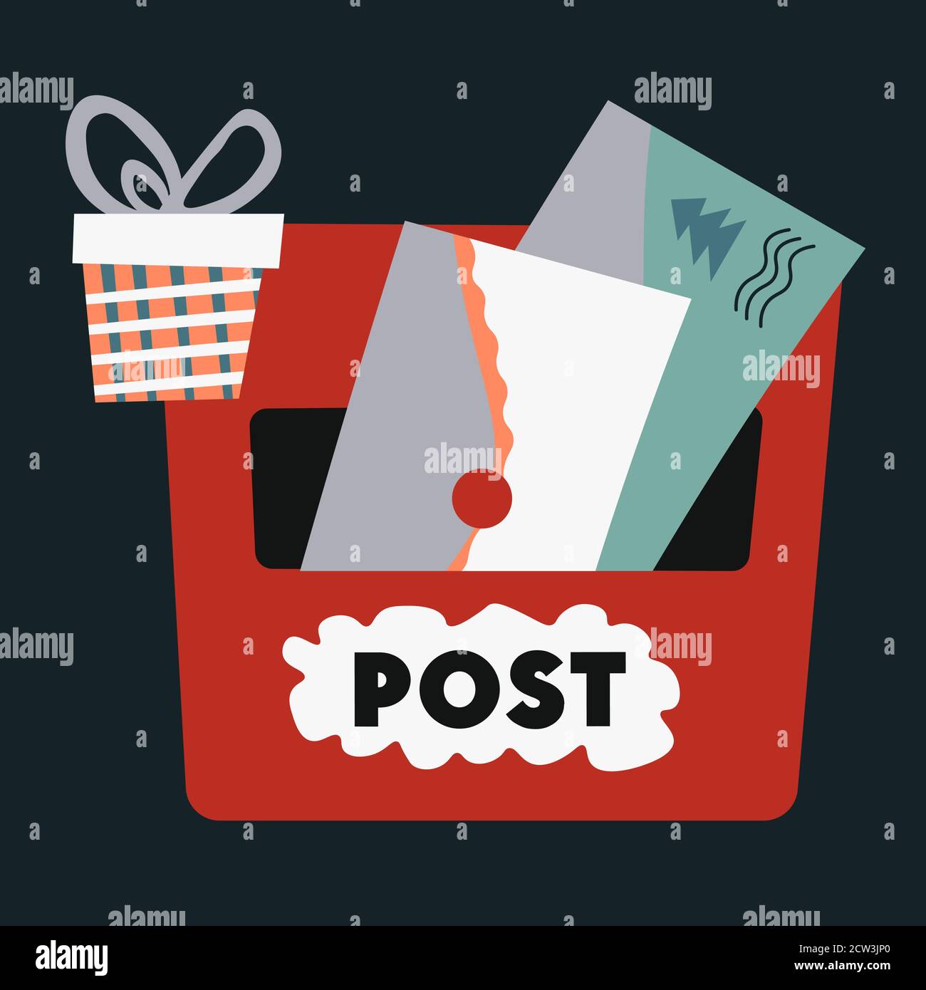 Christmas post receiving letters for santa claus vector Stock Vector ...