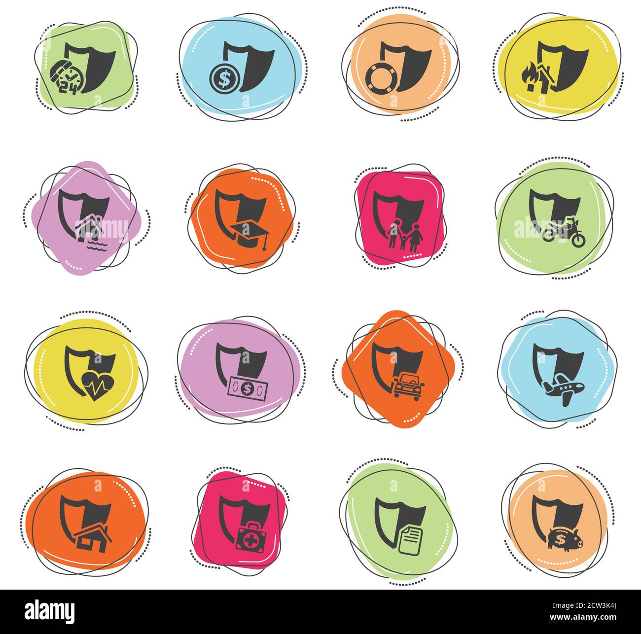 insurance icon set Stock Vector Image & Art - Alamy