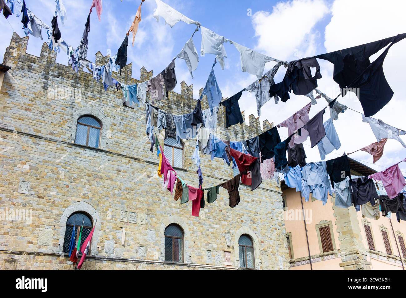Clothes On Clothesline Art