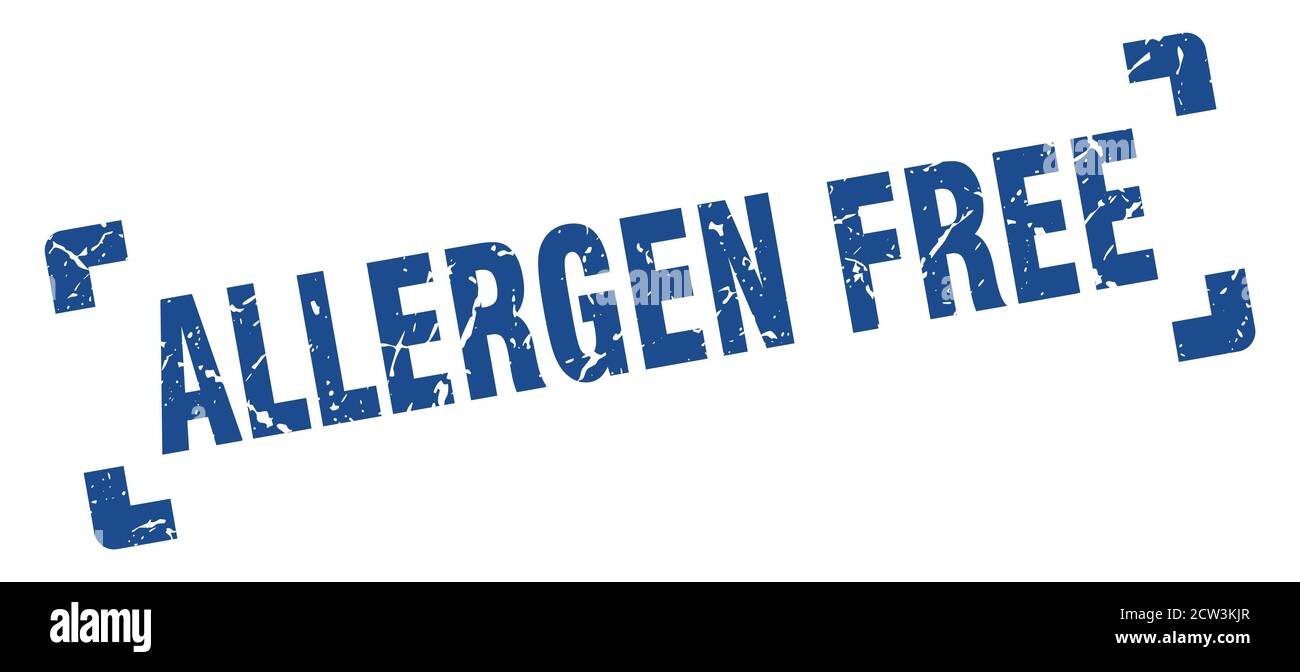 allergen free stamp. square grunge sign on white background Stock ...