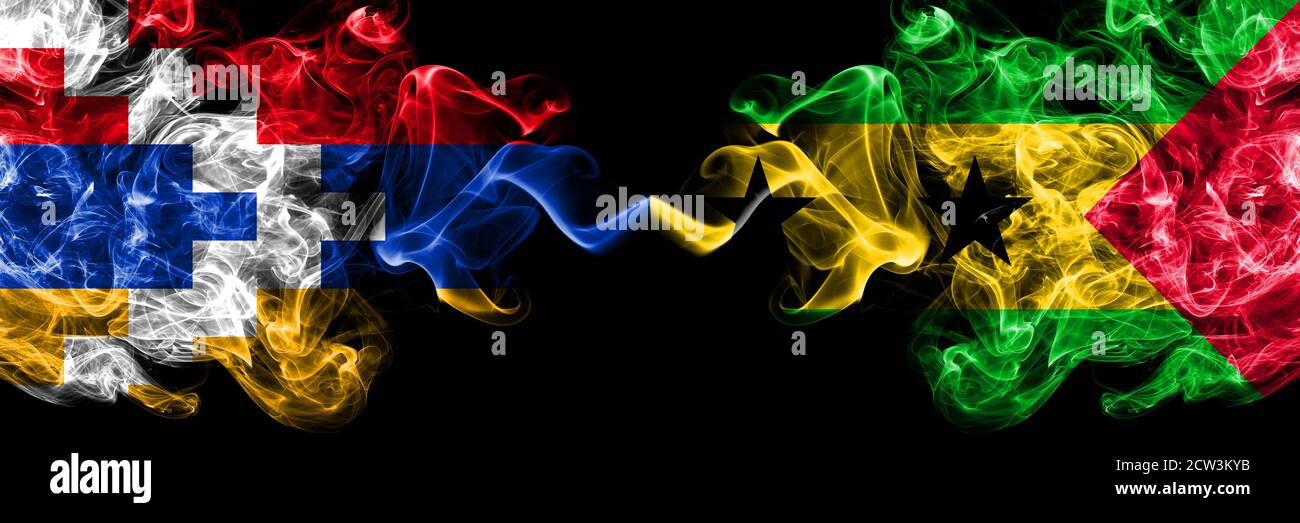 Nagorno Karabakh Artsakh Vs Sao Tome And Principe Smoky Mystic Flags