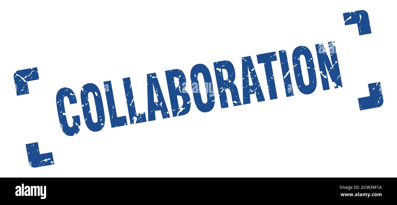 collaboration stamp. square grunge sign on white background Stock ...