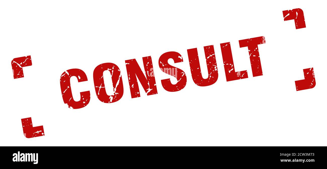consult stamp. square grunge sign on white background Stock Vector ...
