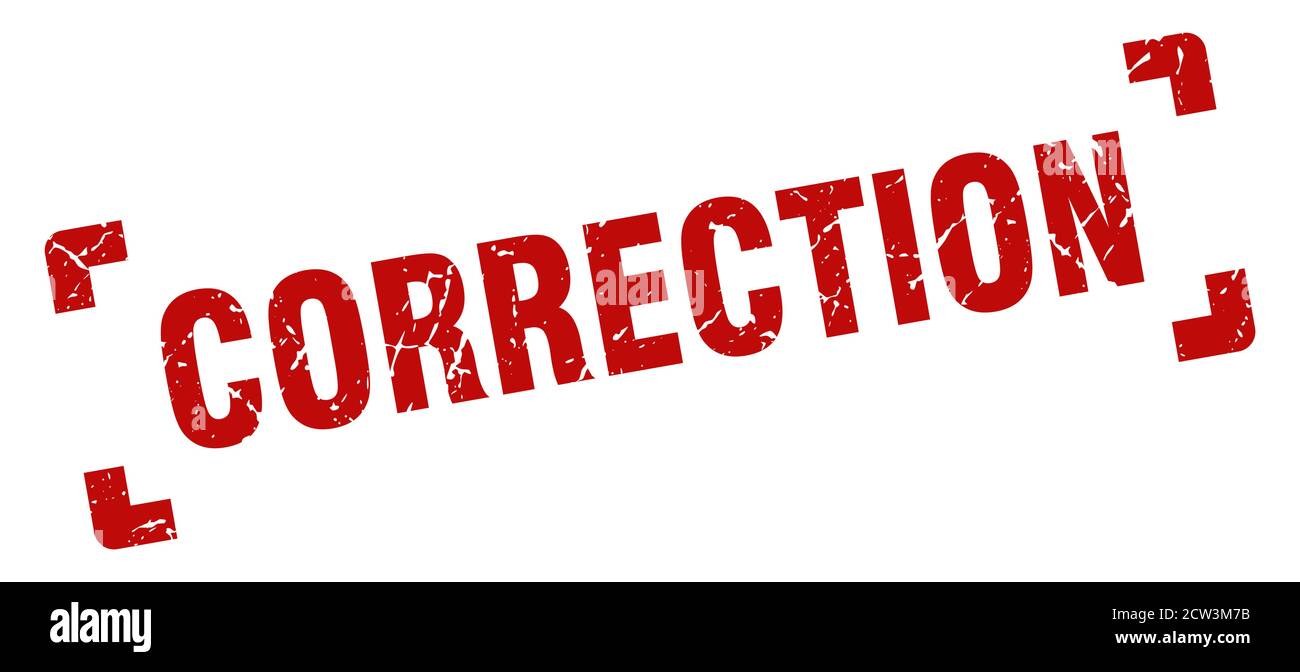 correction stamp. square grunge sign on white background Stock Vector ...