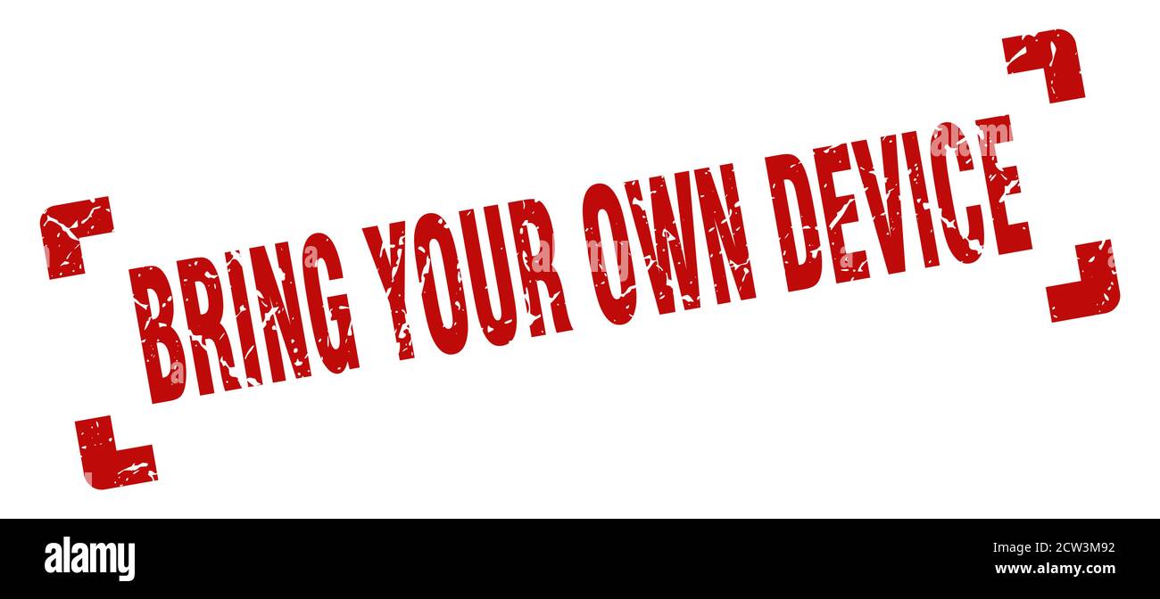 bring your own device stamp. square grunge sign on white background ...