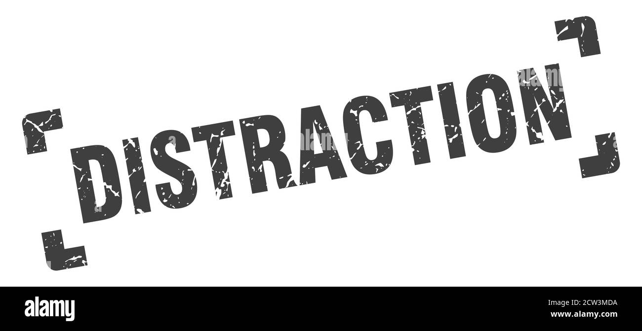distraction stamp. square grunge sign on white background Stock Vector ...