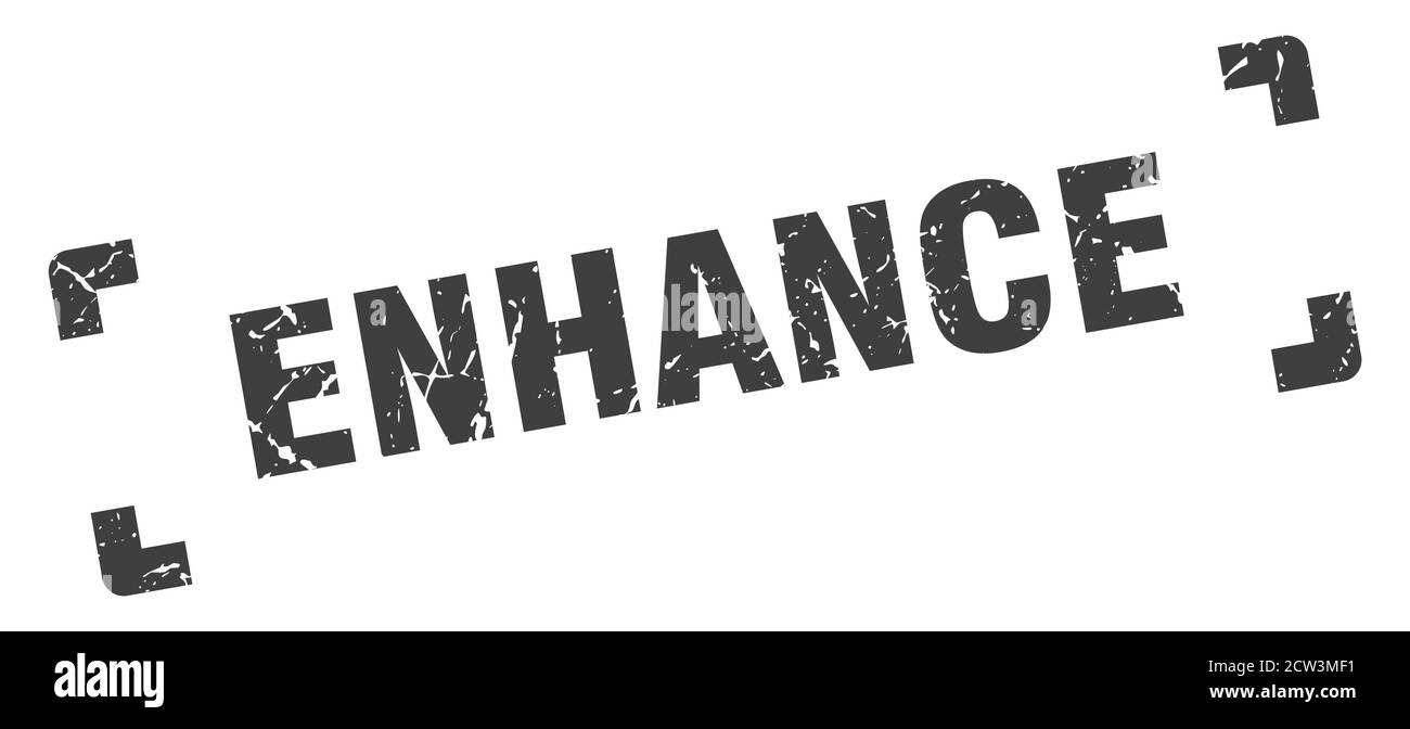 enhance stamp. square grunge sign on white background Stock Vector ...