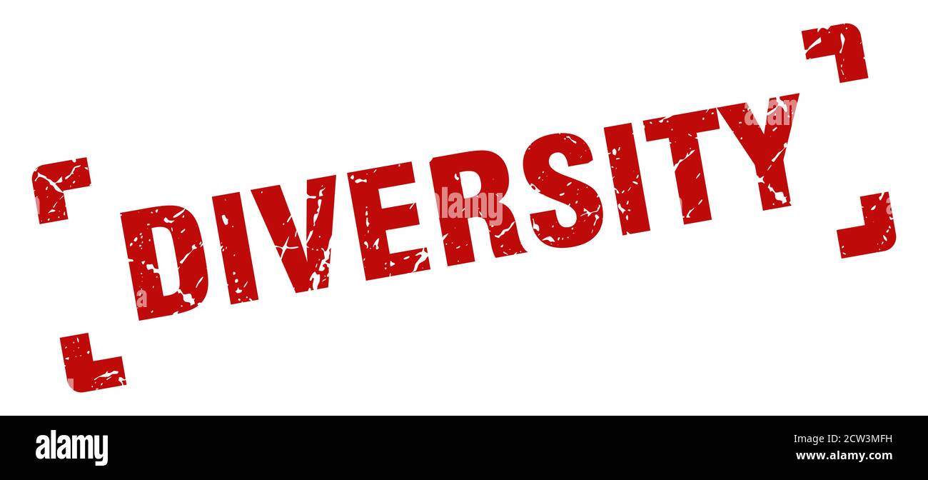 diversity stamp. square grunge sign on white background Stock Vector ...