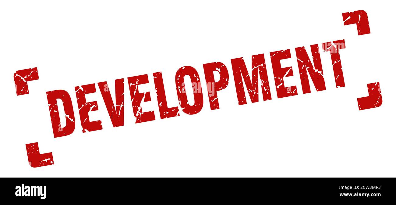 development stamp. square grunge sign on white background Stock Vector ...