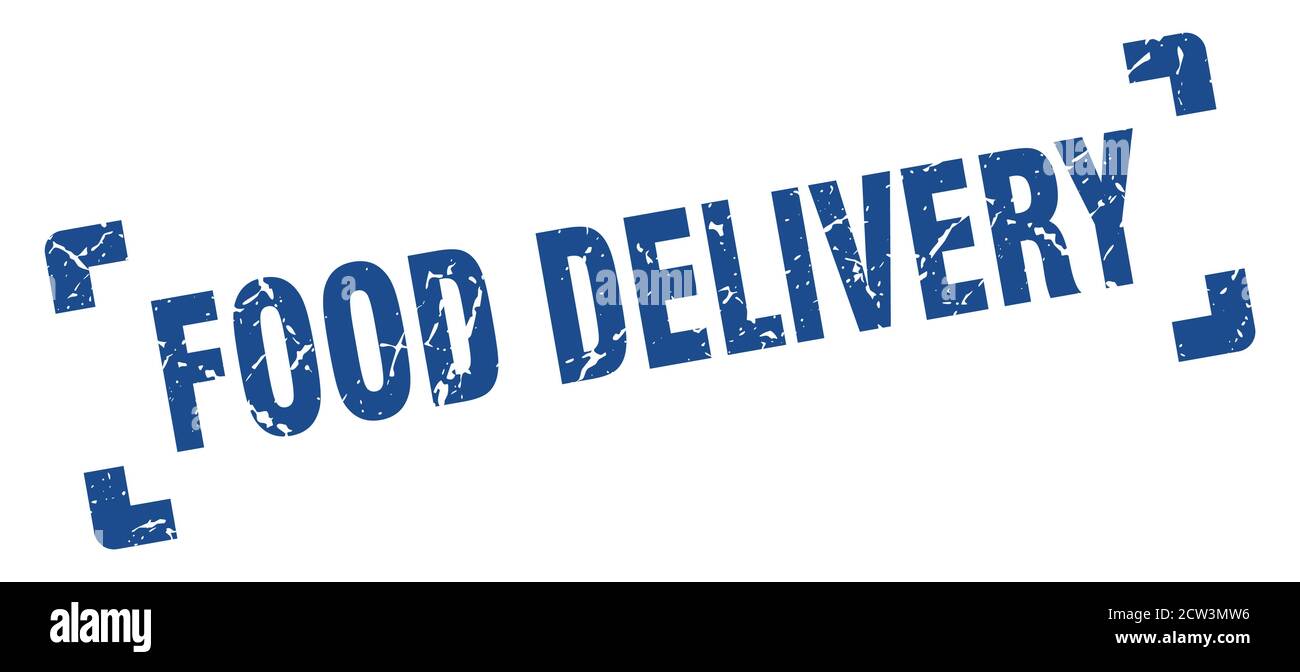 food delivery stamp. square grunge sign on white background Stock ...