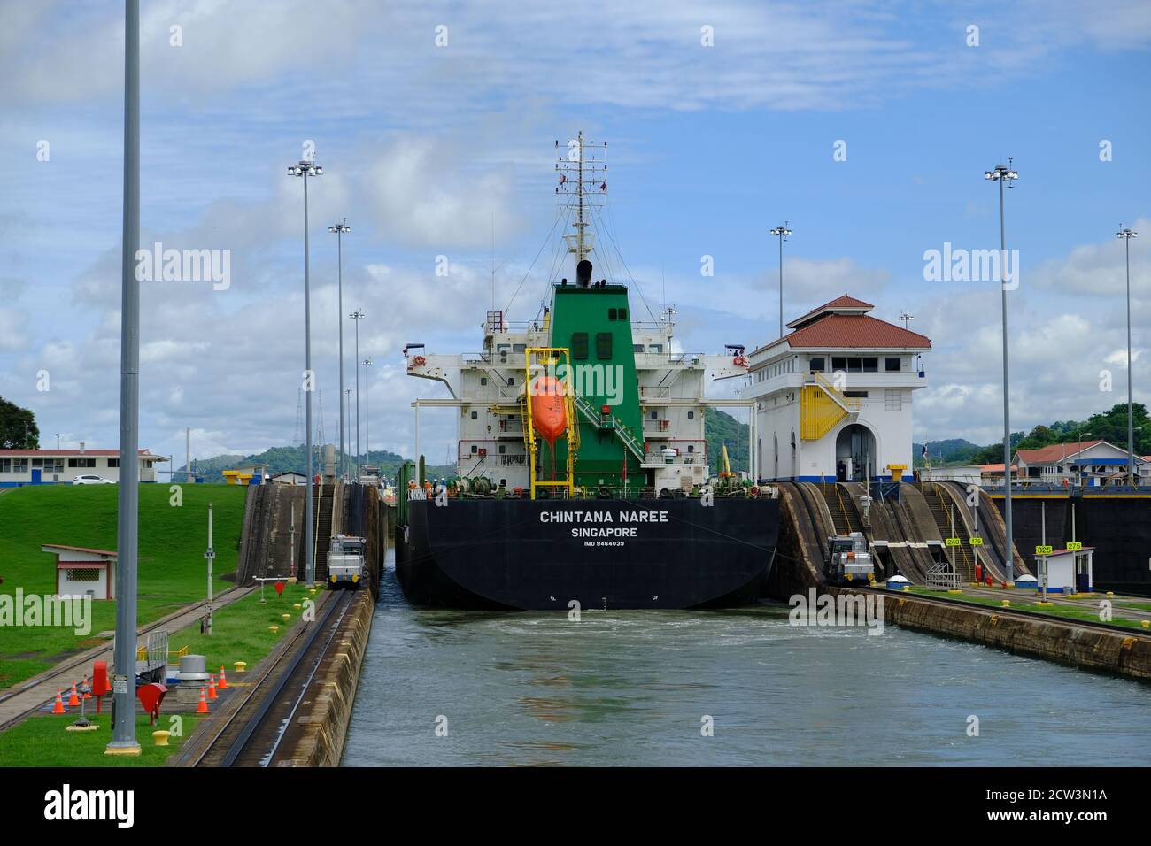Panama Canal - Canal de Panama - Ship passing through Pedro Miguel ...