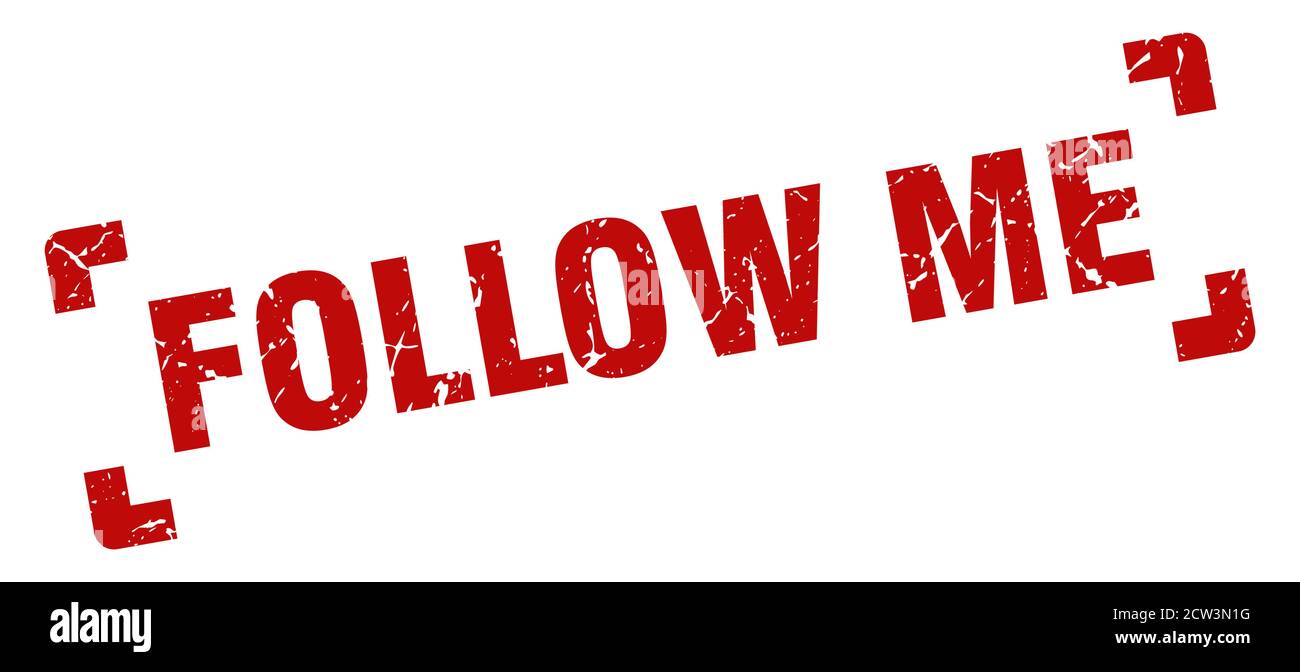 follow me stamp. square grunge sign on white background Stock Vector ...