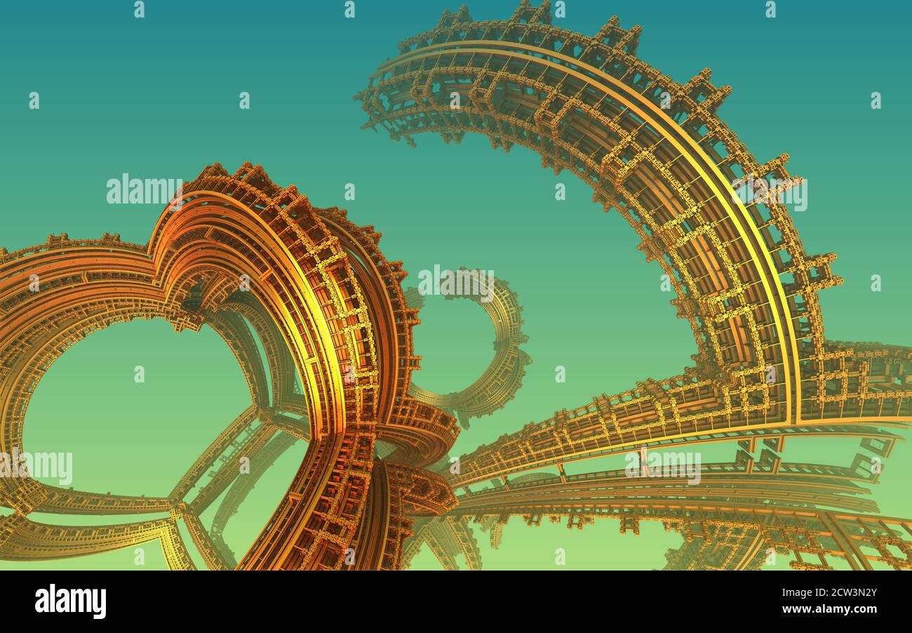 Abstract background, fantastic 3D gold structures Stock Photo - Alamy