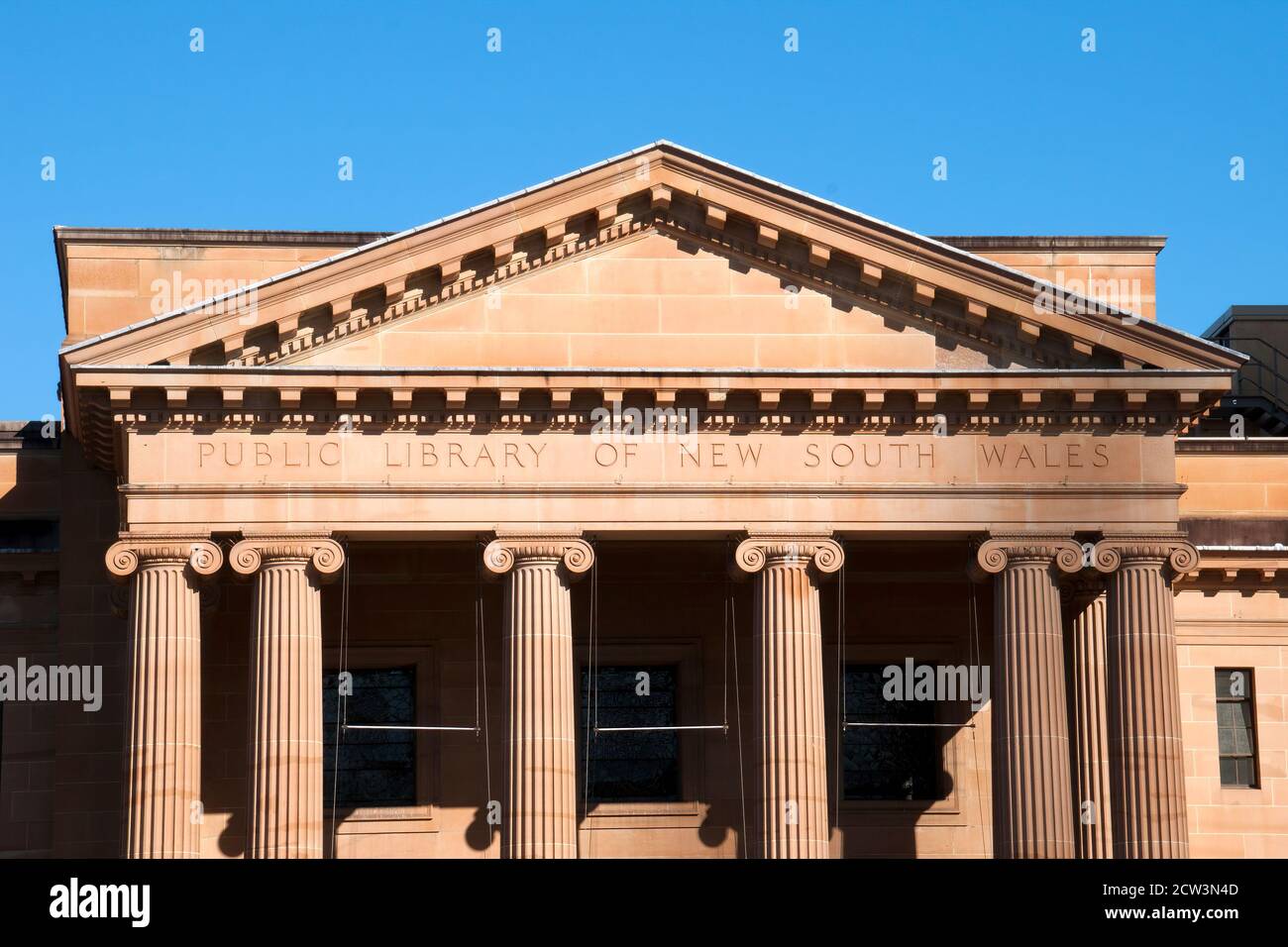 Sydney Australia, entrance is to the State Library of New South Wales a ...