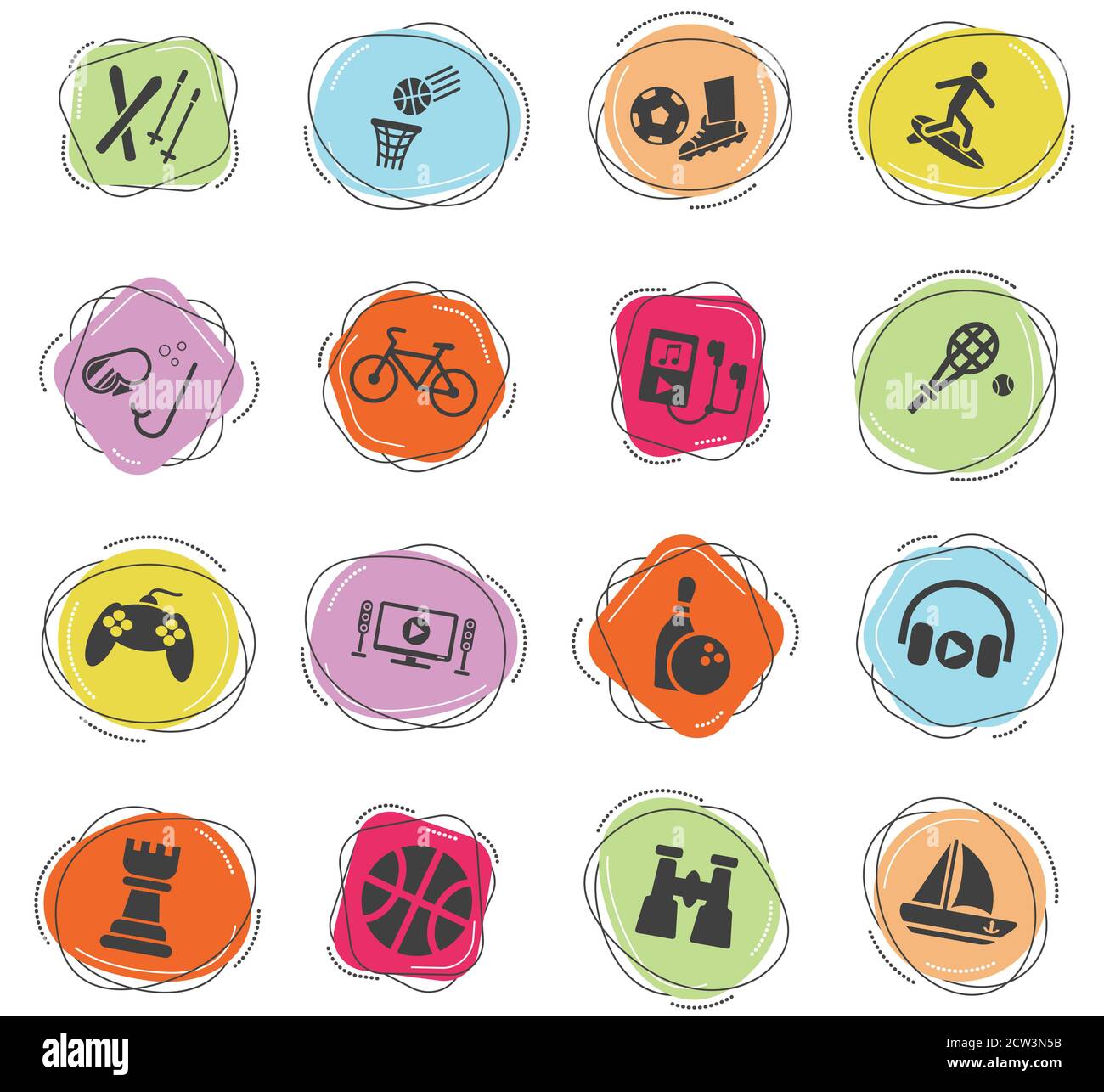 leisure icon set Stock Vector Image & Art - Alamy