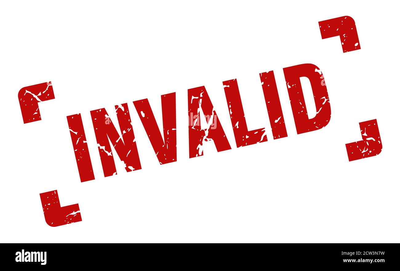 invalid stamp. square grunge sign on white background Stock Vector ...
