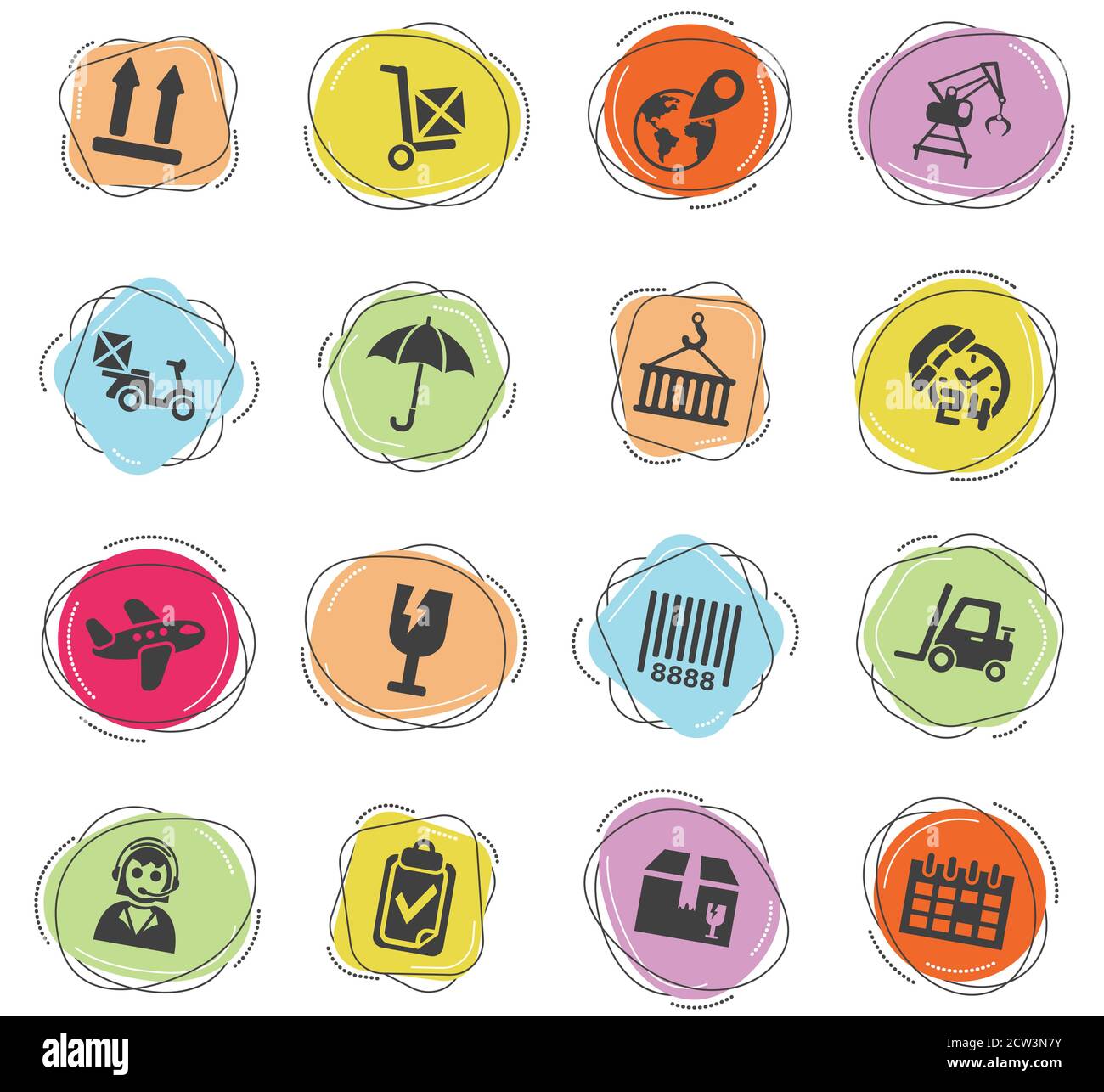 logistic icon set Stock Vector Image & Art - Alamy