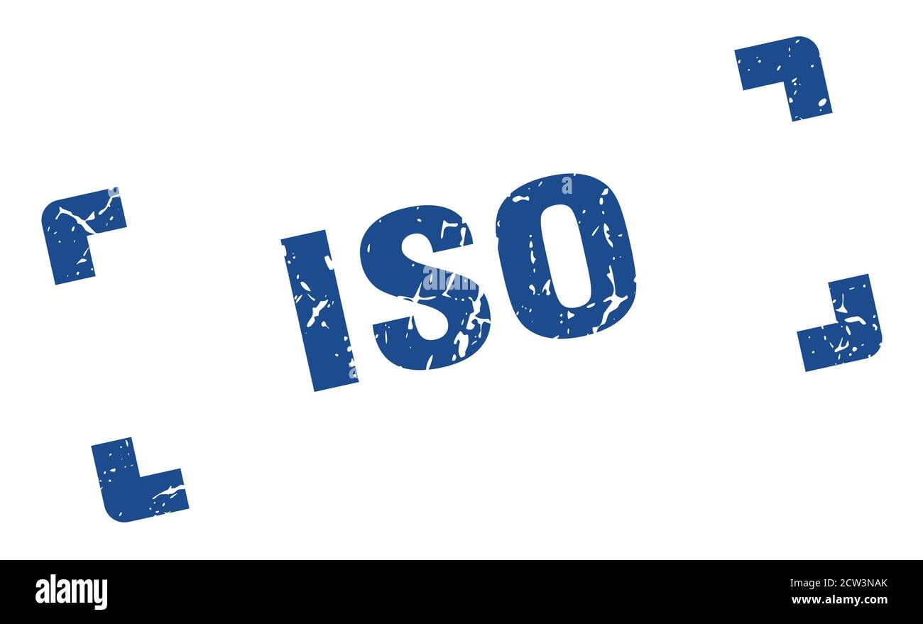 iso stamp. square grunge sign on white background Stock Vector Image ...