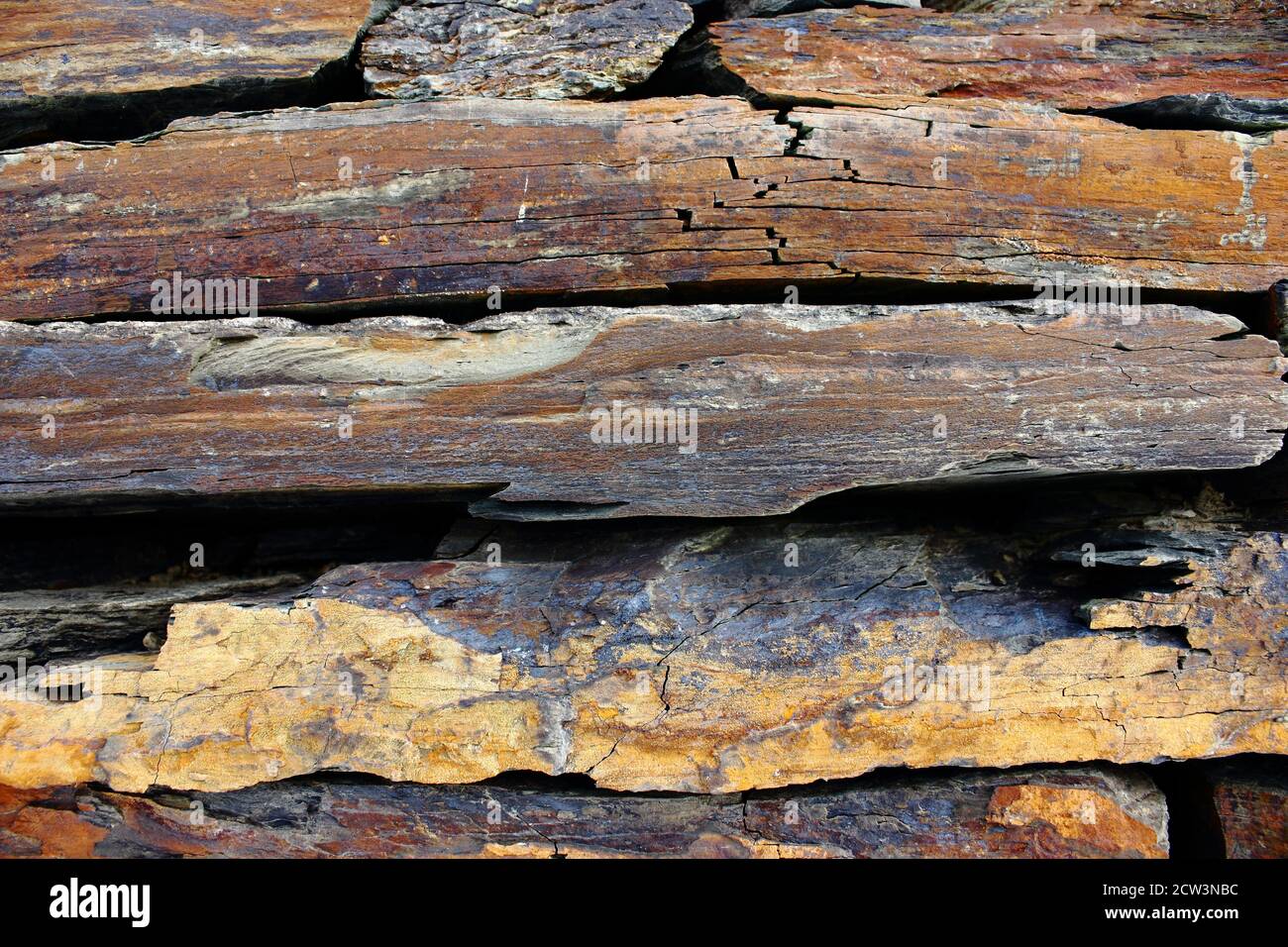 A Clay slate wall at a german wineyard in the Ahrtal. The area is ...