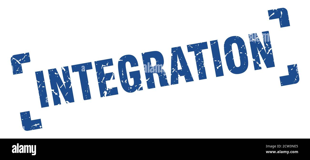 integration stamp. square grunge sign on white background Stock Vector ...