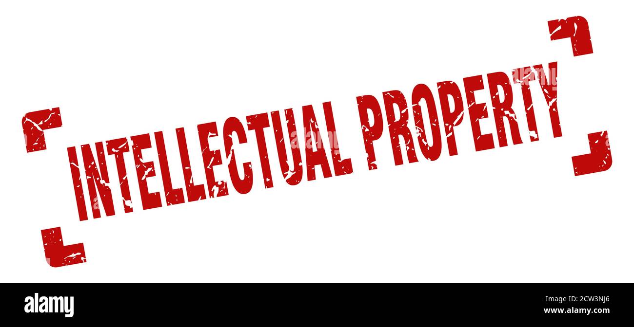intellectual property stamp. square grunge sign on white background ...