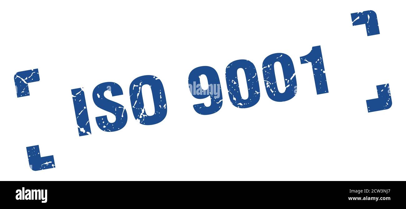 iso 9001 stamp. square grunge sign on white background Stock Vector ...