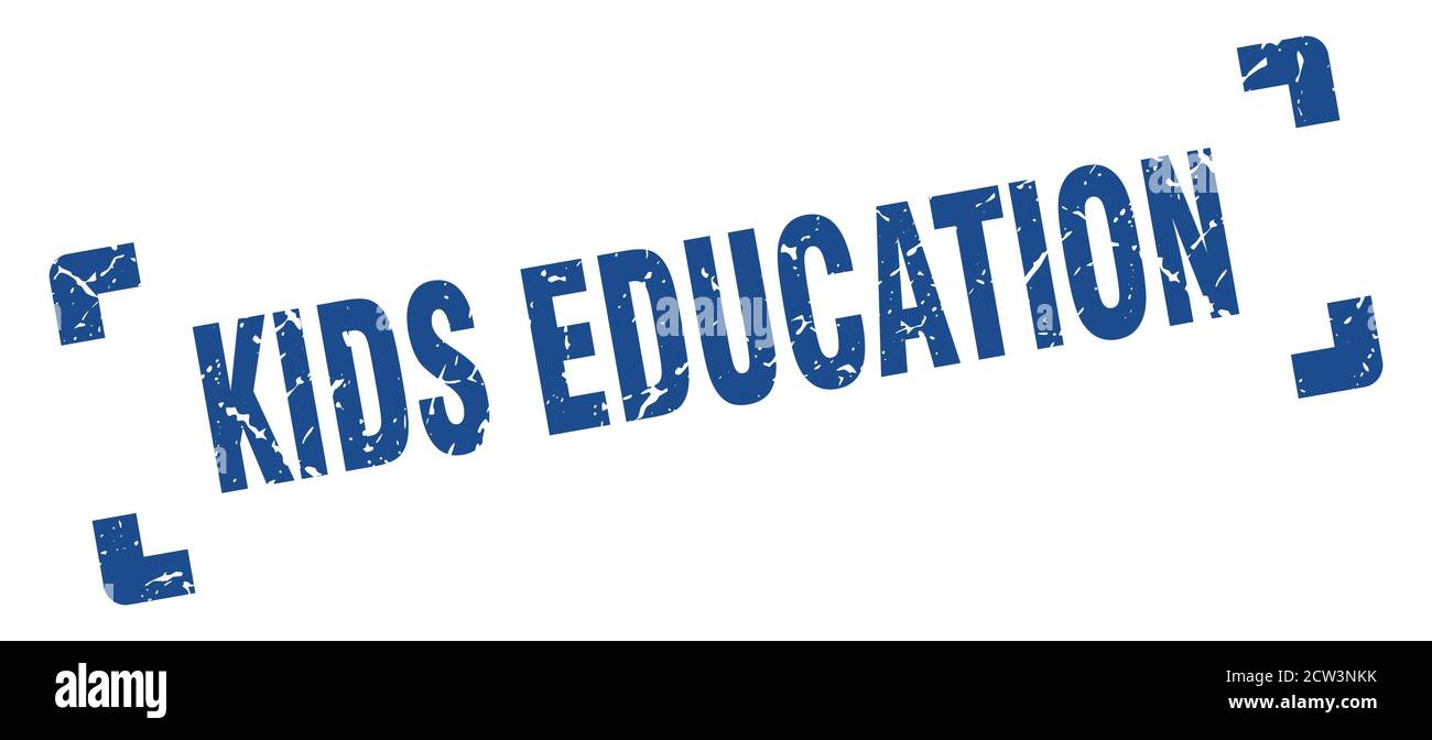 kids education stamp. square grunge sign on white background Stock ...