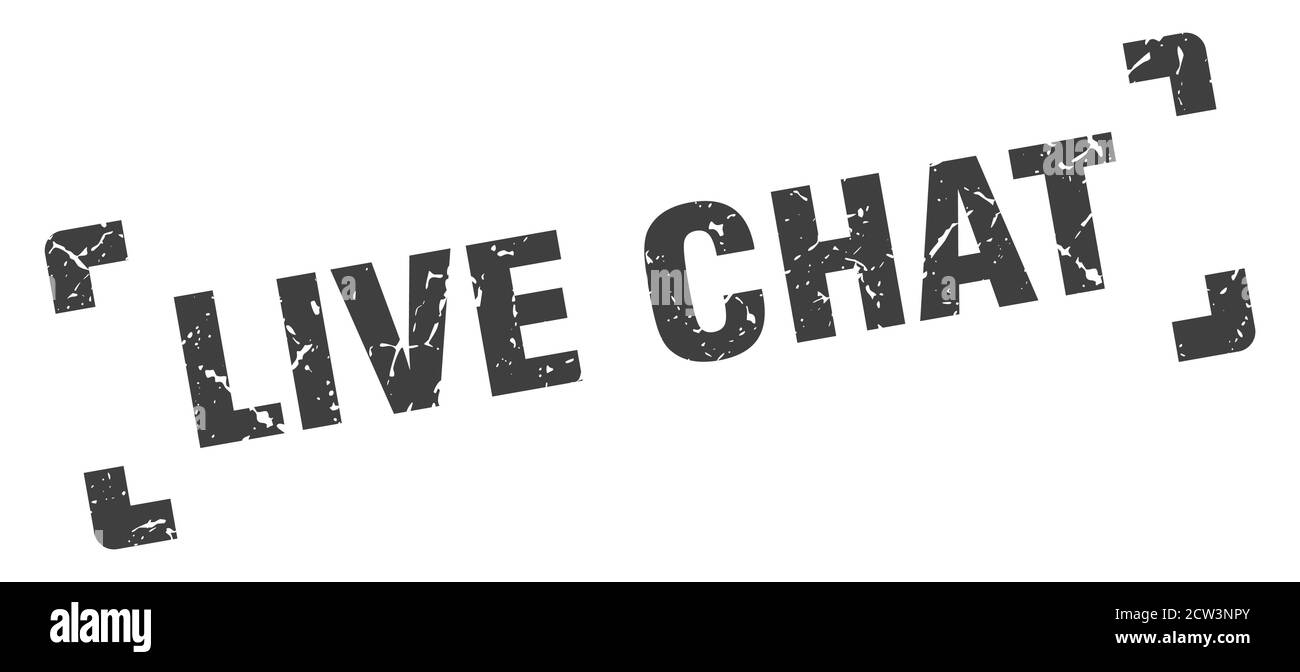 live chat stamp. square grunge sign on white background Stock Vector ...