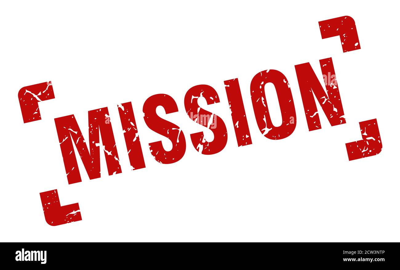 mission stamp. square grunge sign on white background Stock Vector ...