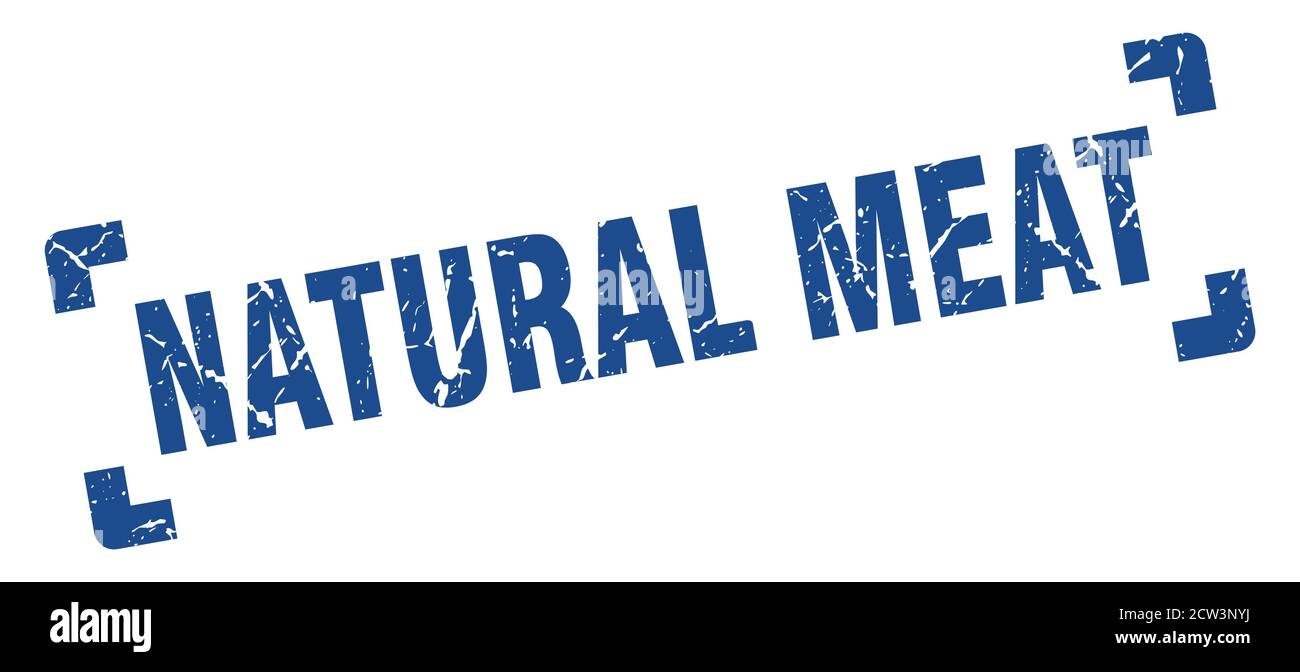 natural meat stamp. square grunge sign on white background Stock Vector ...