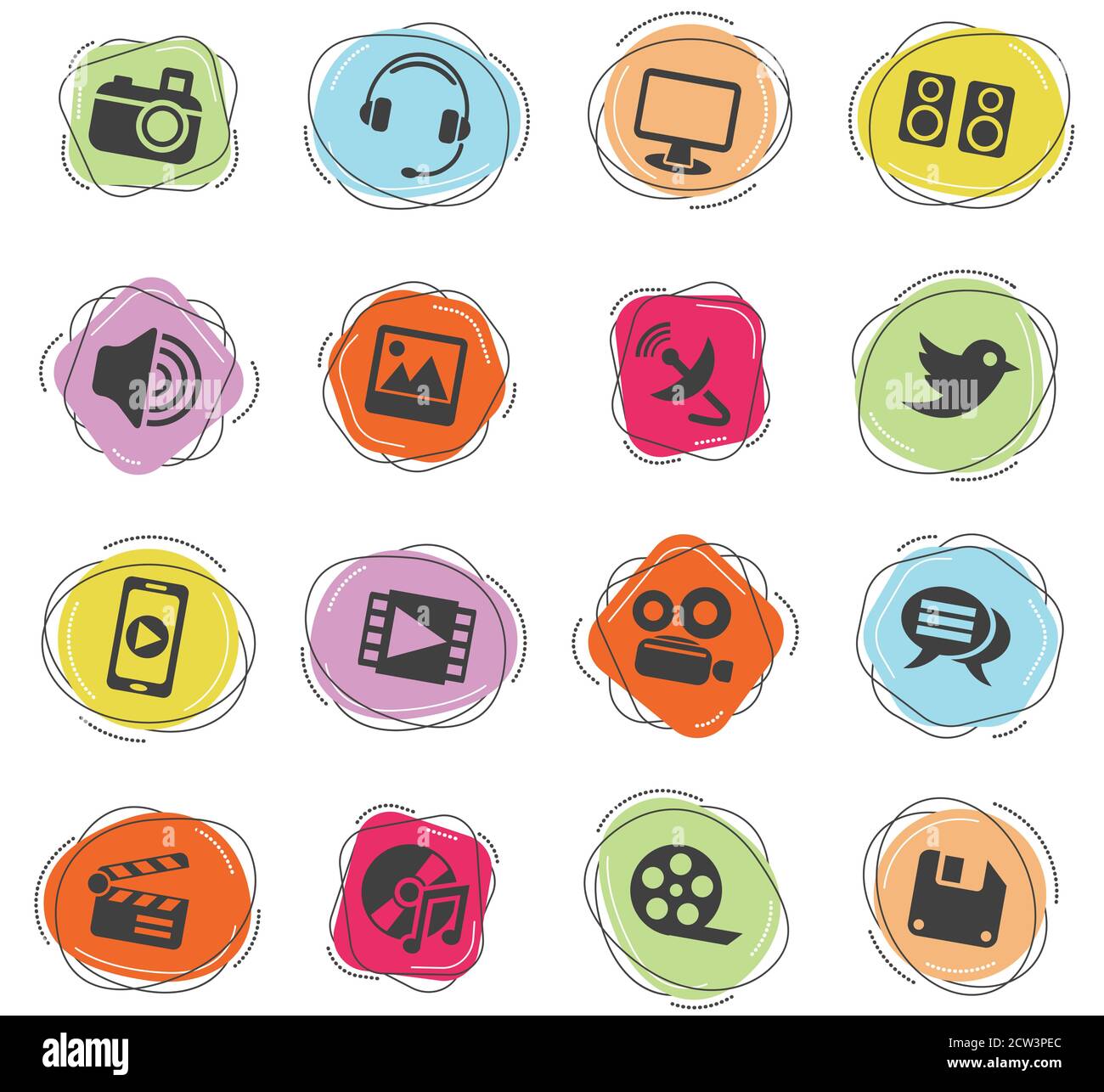 media icon set Stock Vector Image & Art - Alamy