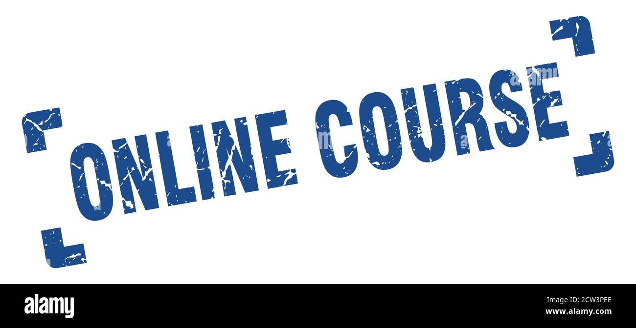 online course stamp. square grunge sign on white background Stock ...