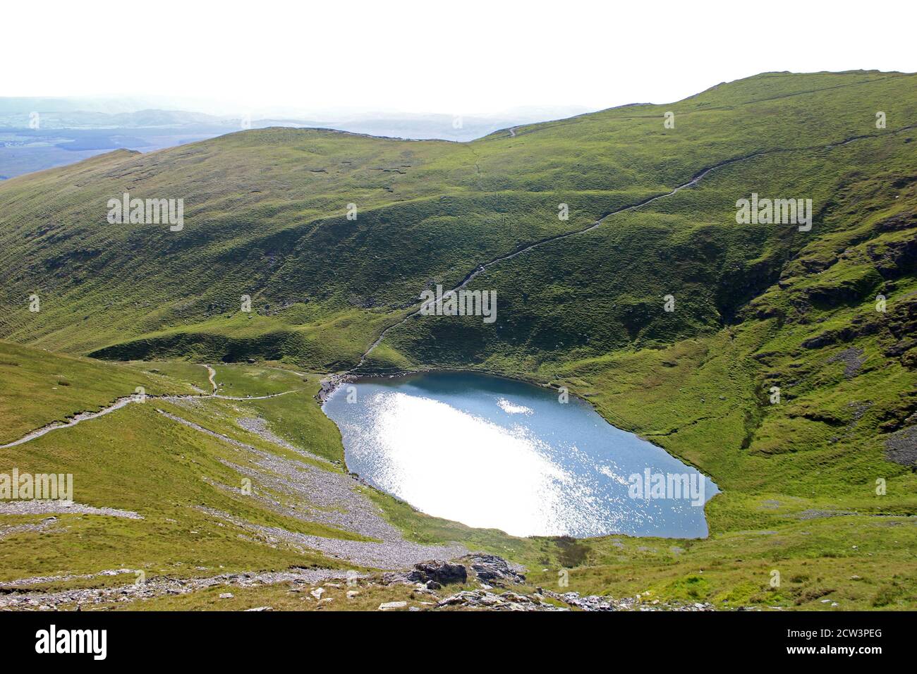 Views of scales tarn from the ridge Sharp edge on Blencathra Stock ...