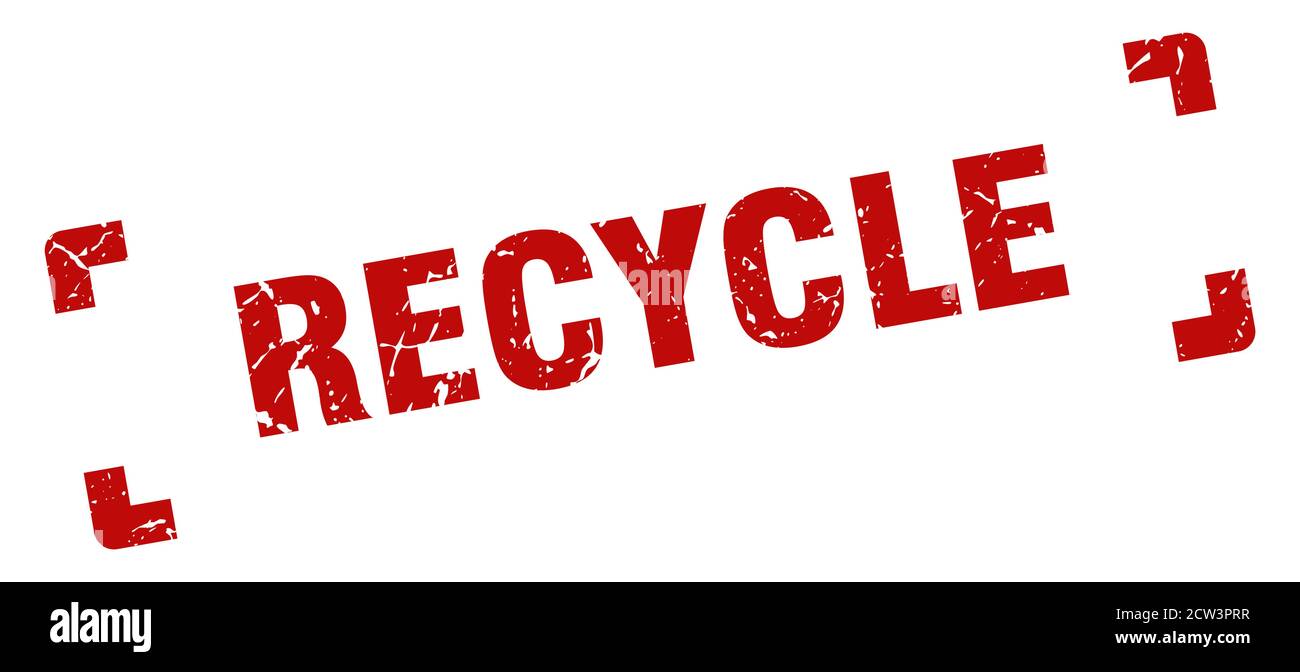 recycle stamp. square grunge sign on white background Stock Vector ...