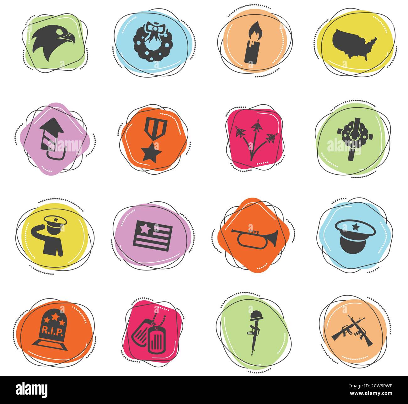 memorial day icon set Stock Vector Image & Art - Alamy