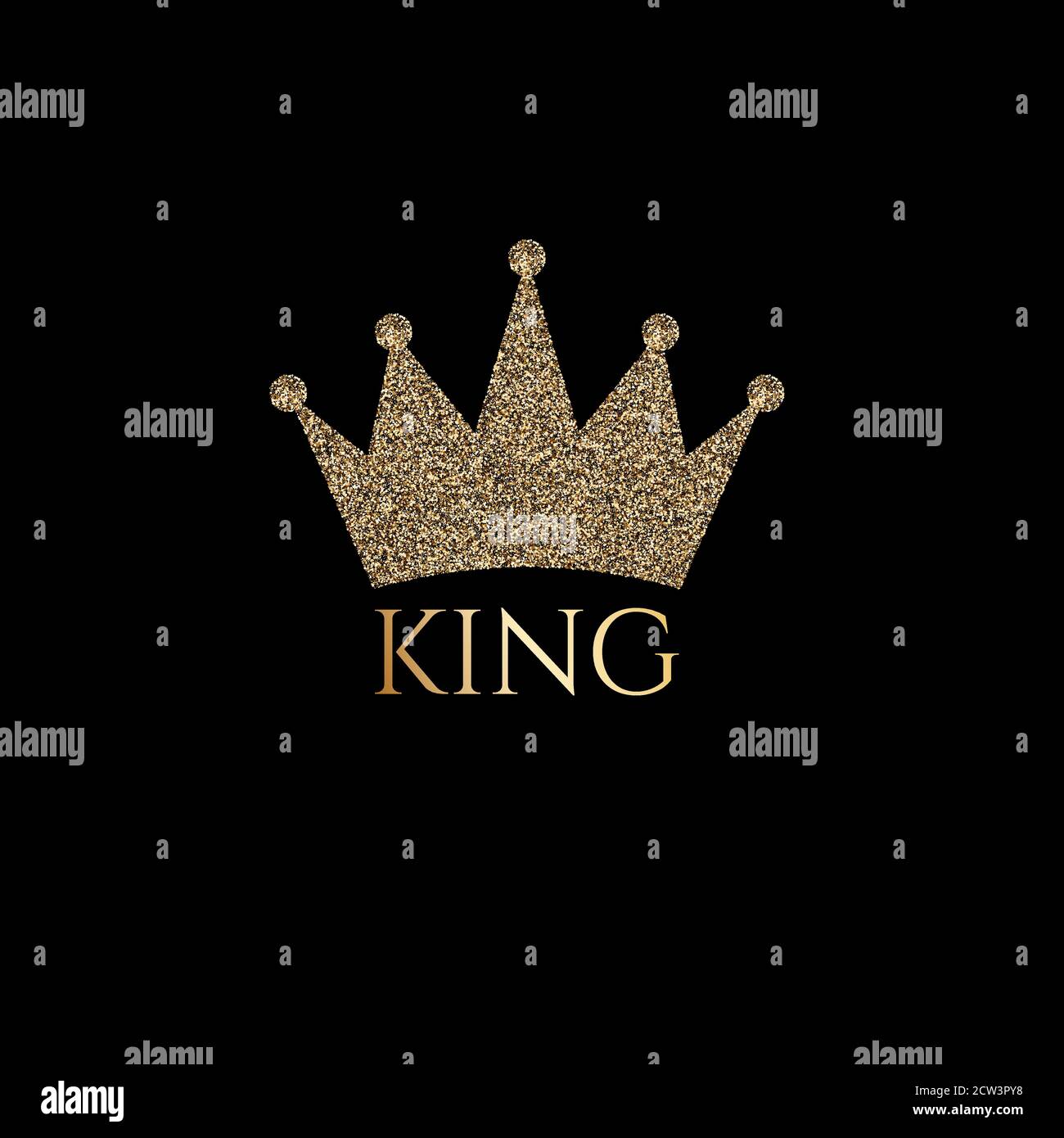 Trendy lettering King with gold crown image for print Stock Vector ...