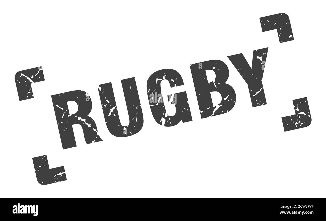 rugby stamp. square grunge sign on white background Stock Vector Image ...