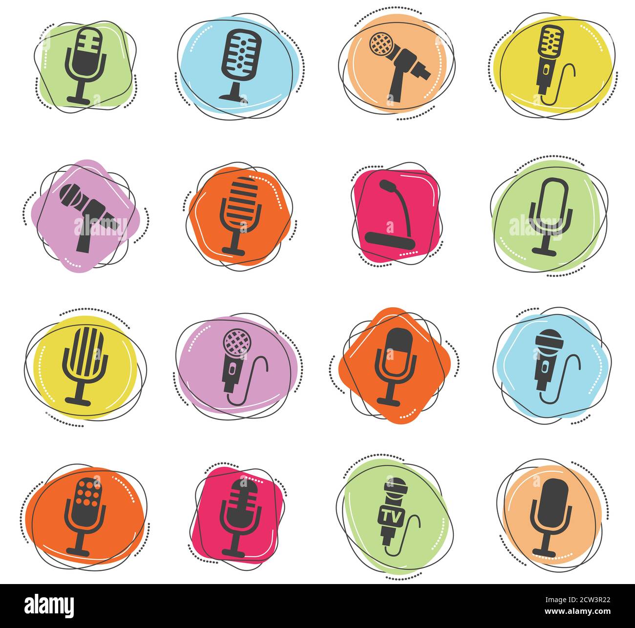 Microphone icon drawing hi-res stock photography and images - Alamy
