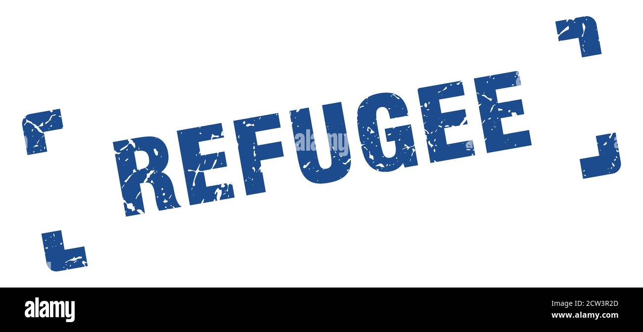 refugee stamp. square grunge sign on white background Stock Vector ...