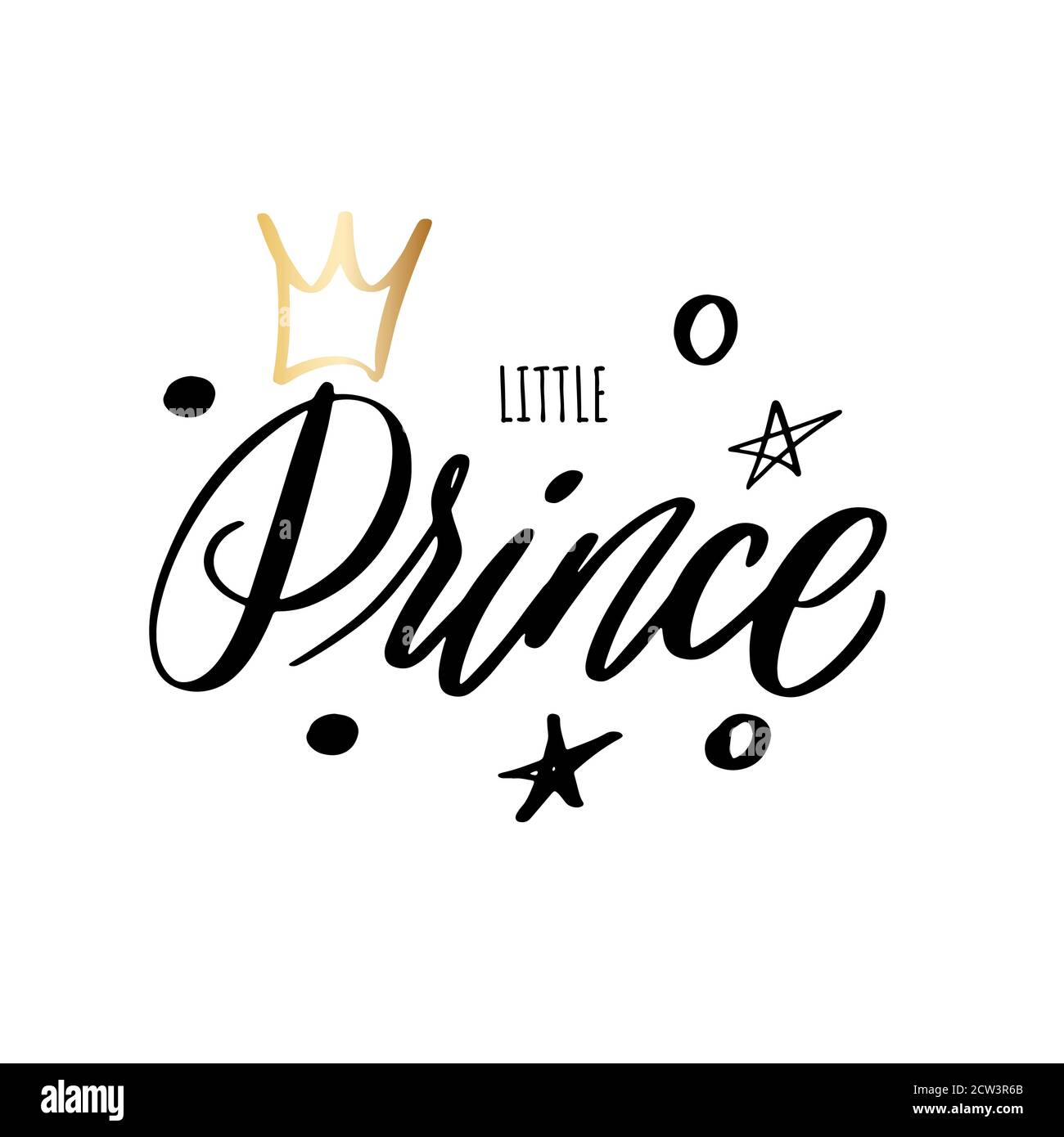 Little Prince Handwritten lettering for printing on clothes and ...