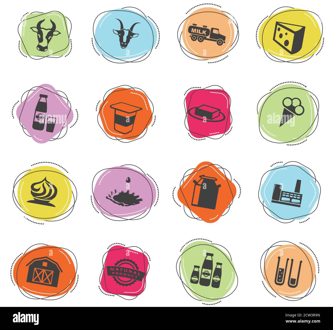 Milk industry icons Stock Vector Image & Art - Alamy