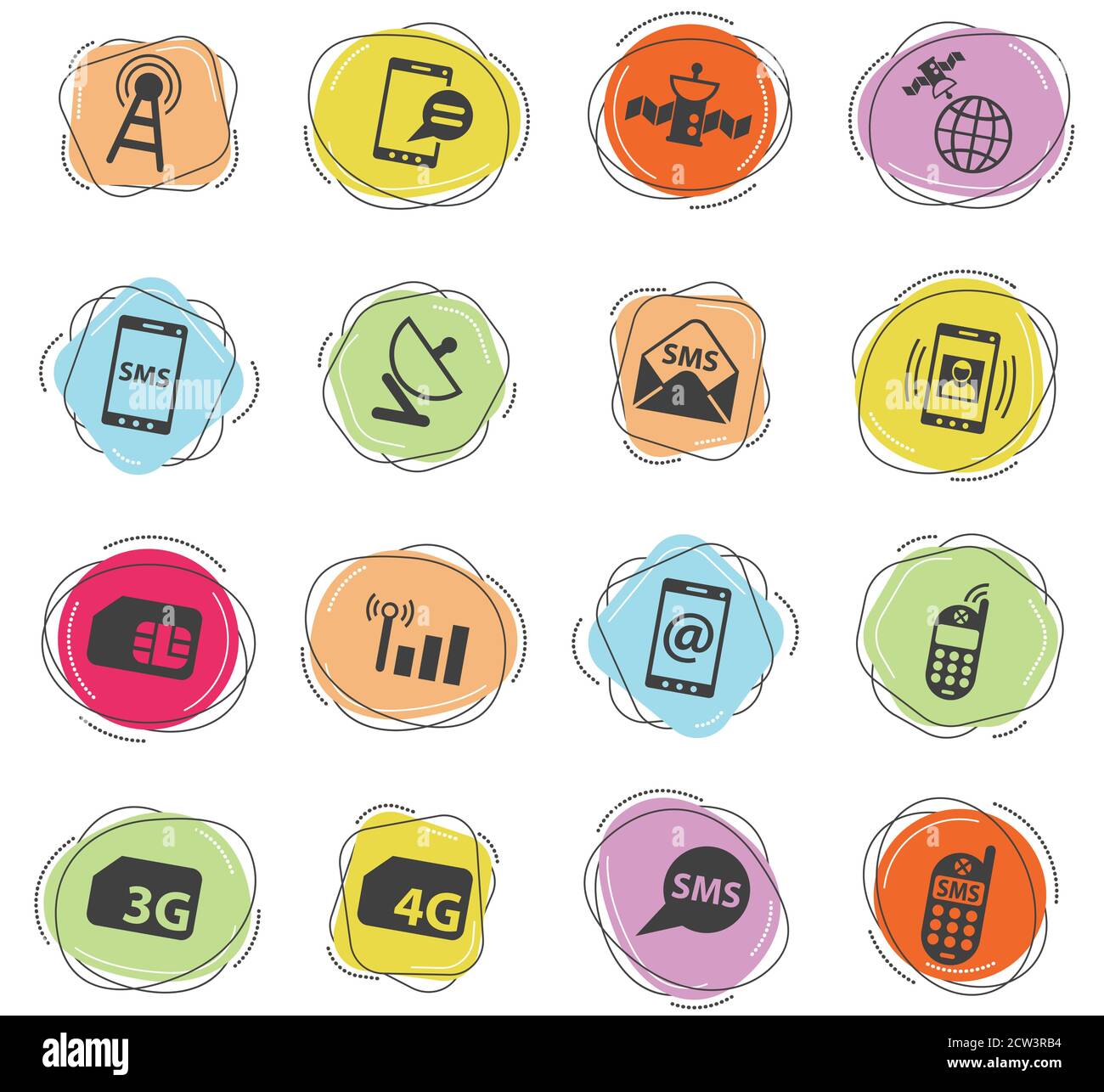 mobile connection icon set Stock Vector Image & Art - Alamy