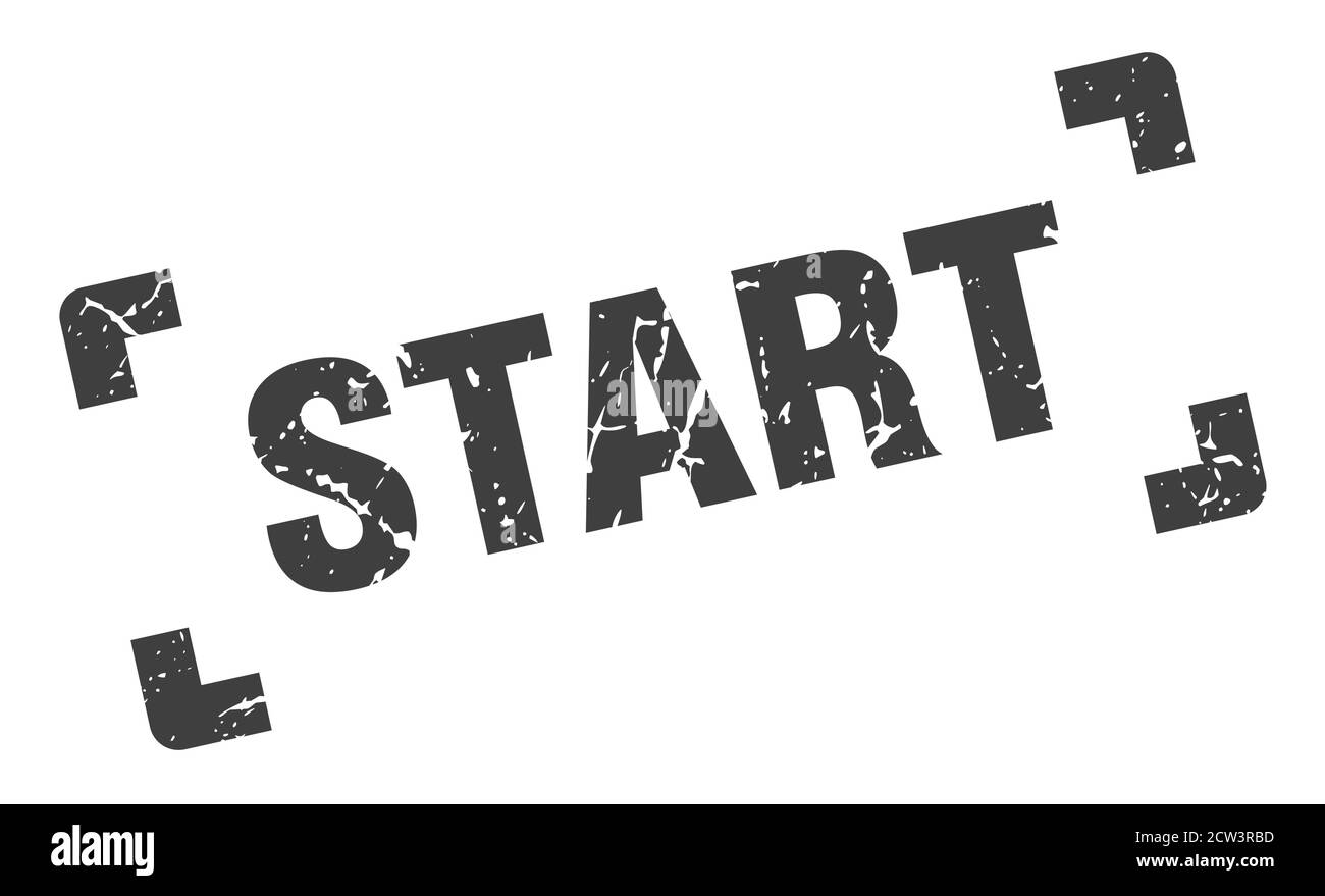 start stamp. square grunge sign on white background Stock Vector Image ...